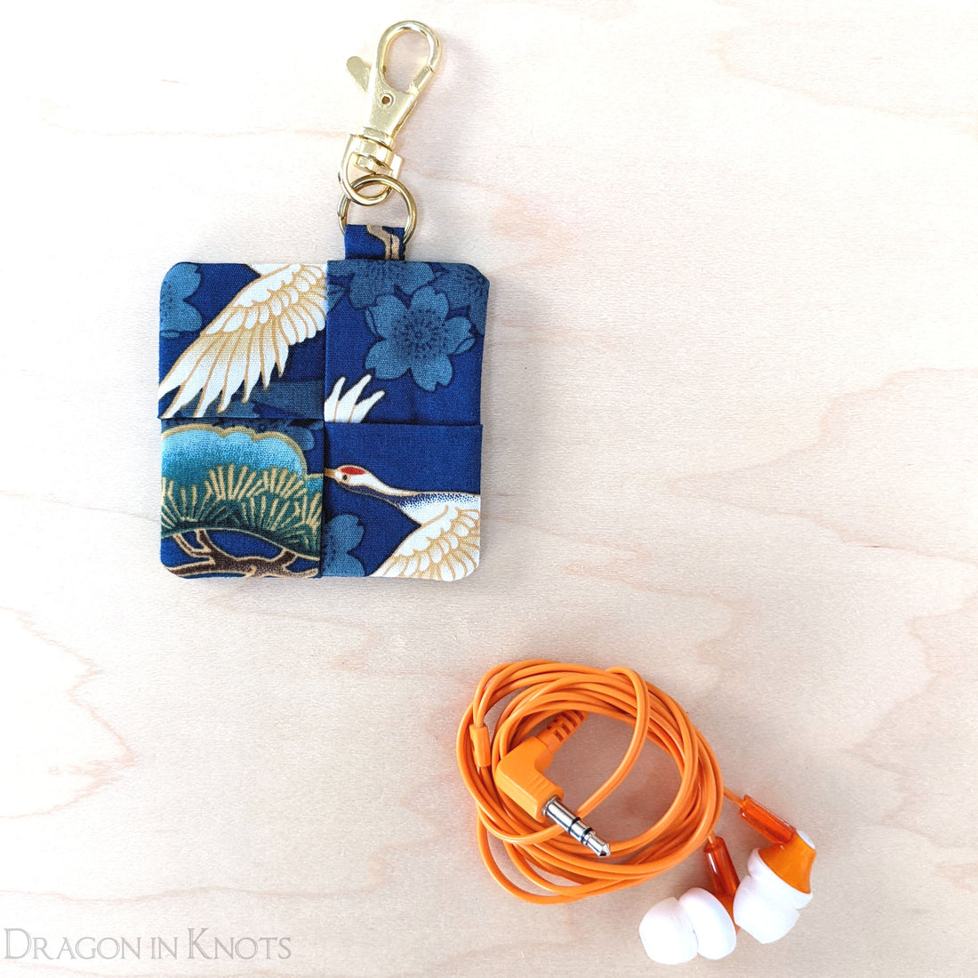 Flying Crane Keychain Pouch - Asian inspired Accessory – Dragon in Knots
