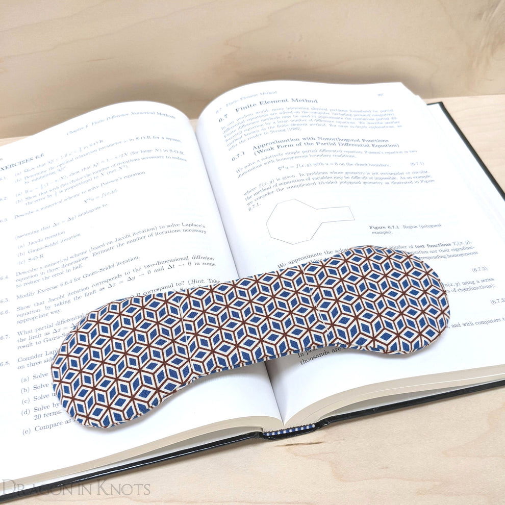 Cubic Book Weight - Geometric Fabric Page Holder – Dragon in Knots