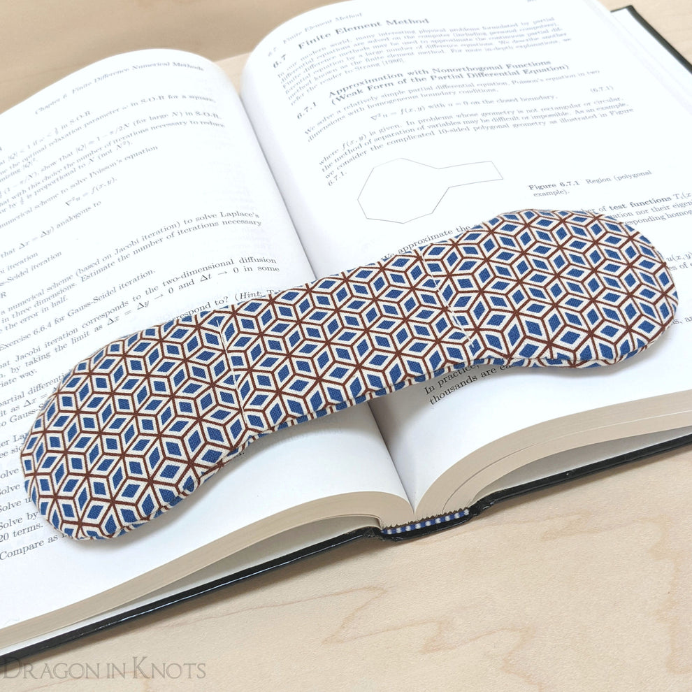 Cubic Book Weight - Geometric Fabric Page Holder – Dragon in Knots