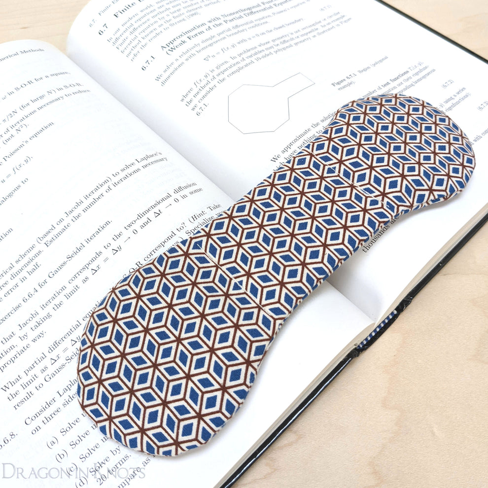Cubic Book Weight - Geometric Fabric Page Holder – Dragon in Knots